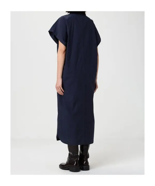 Barena Venezia Button-fastening High Neck Short Sleeve Dress - Blue