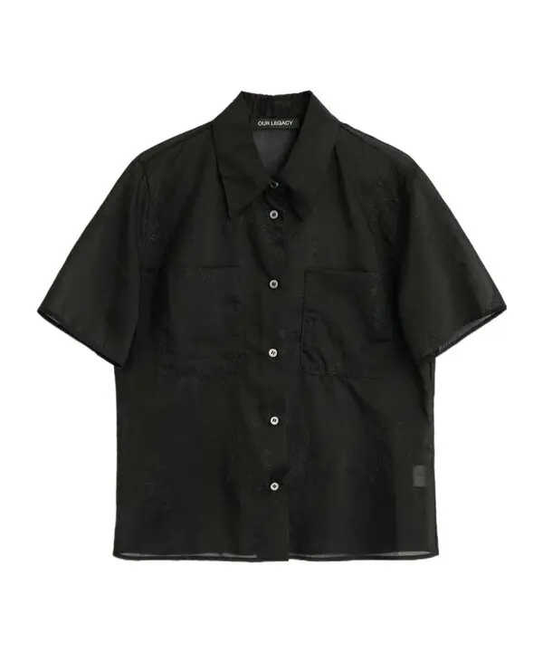 Our Legacy X-ray Shirt With Floral Embroidery - Black