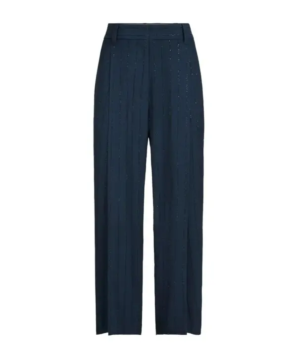 Brunello Cucinelli Dazzling Chalkstripe Slouchy Trousers - Black