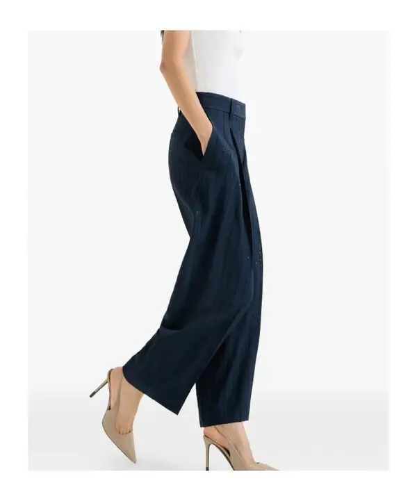 Brunello Cucinelli Dazzling Chalkstripe Slouchy Trousers - Black