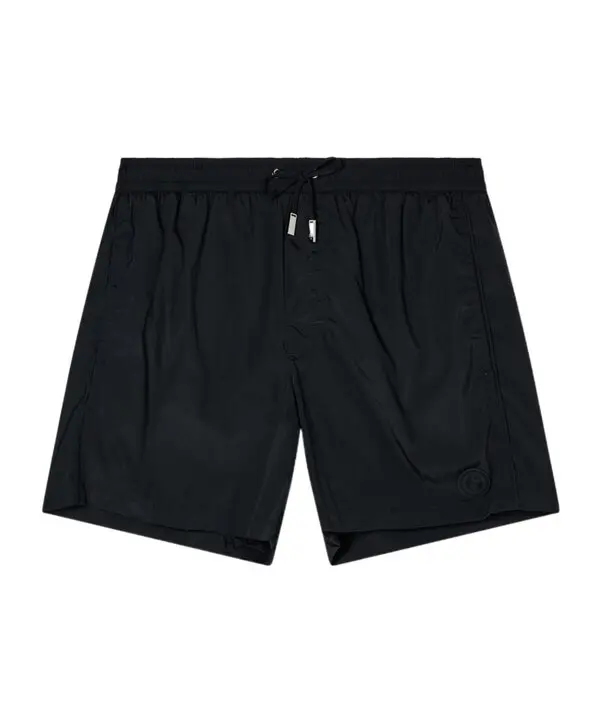 Giorgio Armani Logo Patch Drawstring Swim Shorts - Black