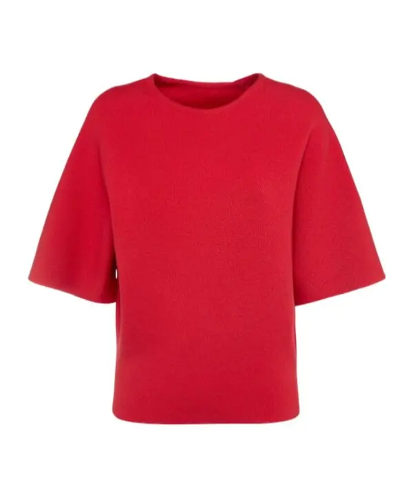 Khaite Warren Short Sleeve Compact Wool Top