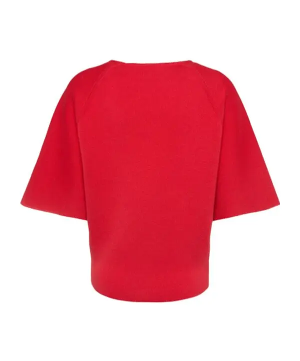 Khaite Warren Short Sleeve Compact Wool Top