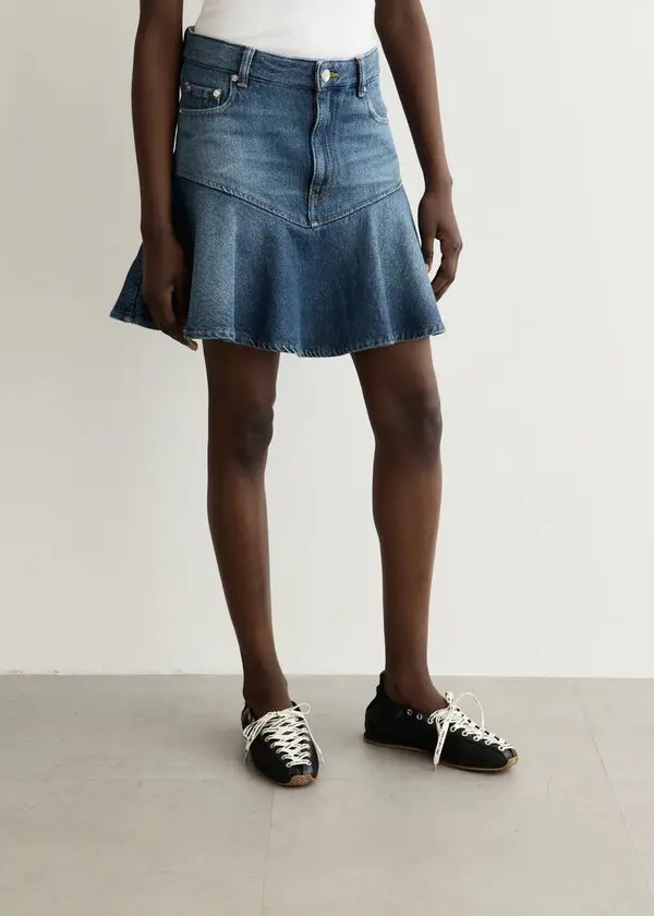 GANNI Panelled A-line Skirt