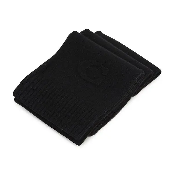 COACH Embossed Knit Muffler - Black