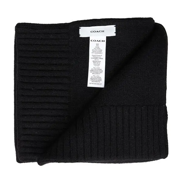 COACH Embossed Knit Muffler - Black