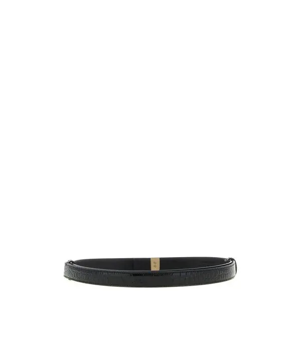 TOM FORD Croc-print Metal Buckle Belt