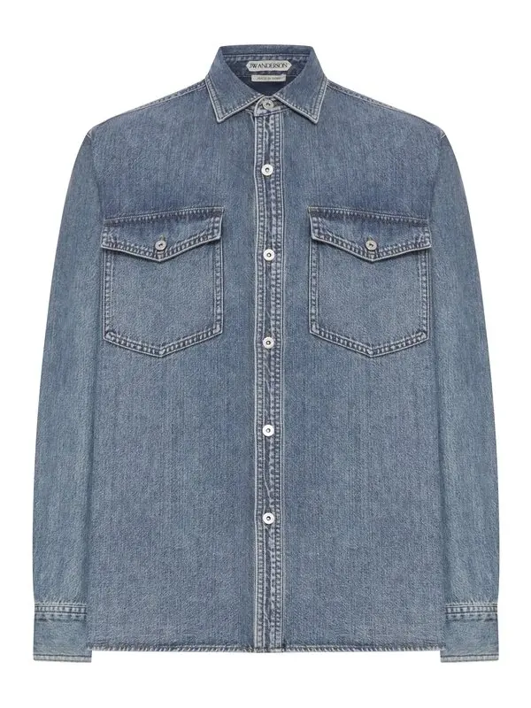 J.W.ANDERSON Jw Anderson Logo Patch Denim Shirt - Medium Blue