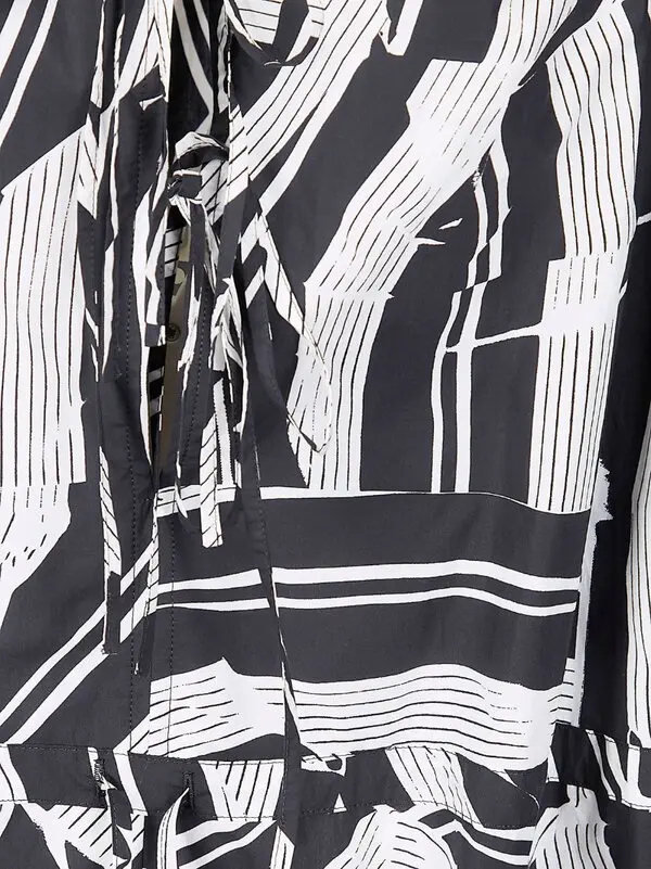 Dries Van Noten Long Sleeve Printed Dress With Tie Details