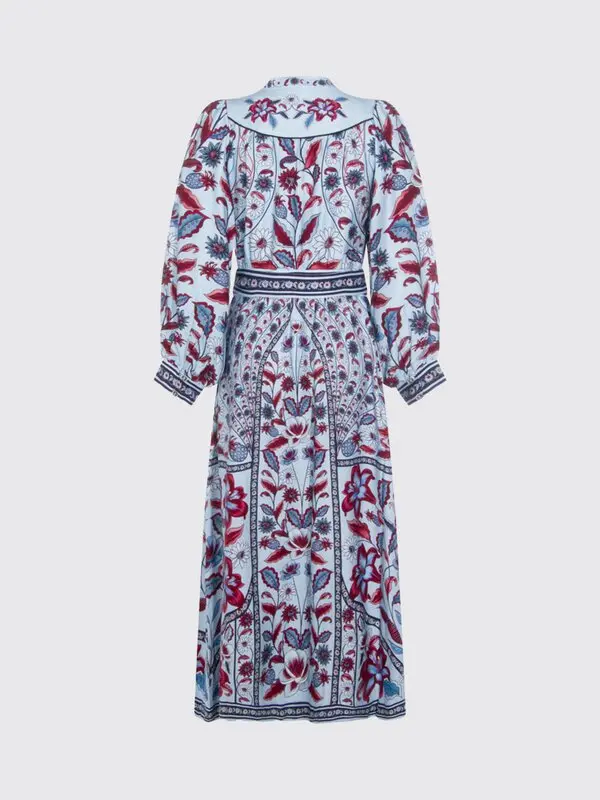 Farm Rio Marcelle Floral Printed V-neck Belted Midi Dress