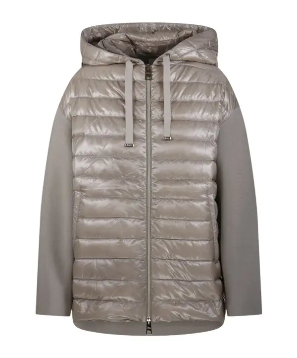 Herno Hooded Quilted Jacket With Down-filled Front - Grey