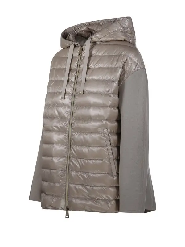 Herno Hooded Quilted Jacket With Down-filled Front - Grey