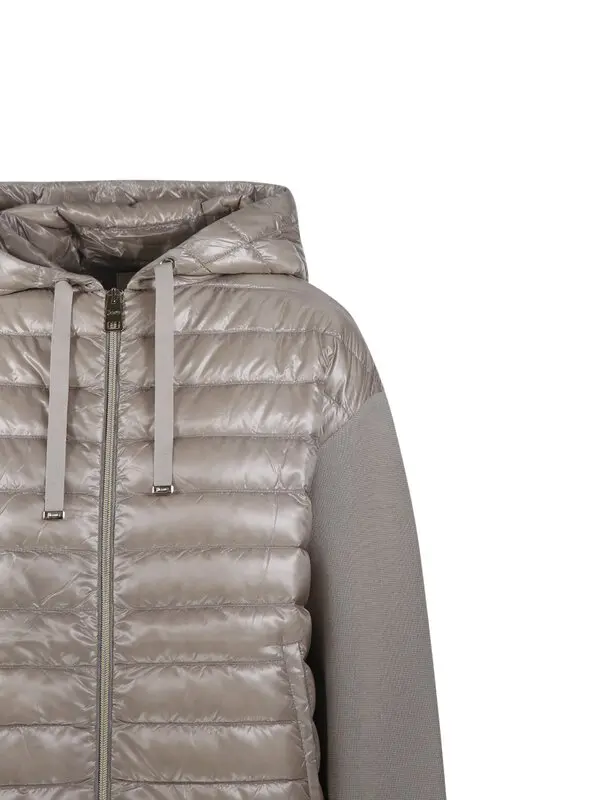 Herno Hooded Quilted Jacket With Down-filled Front - Grey