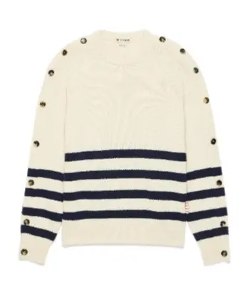 J.W.ANDERSON Jw Anderson Buttoned Sleeve Breton Jumper - Ivory