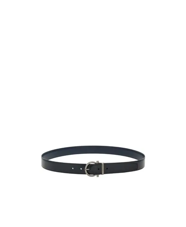 FERRAGAMO Gancini Buckled Reversible Belt - Black