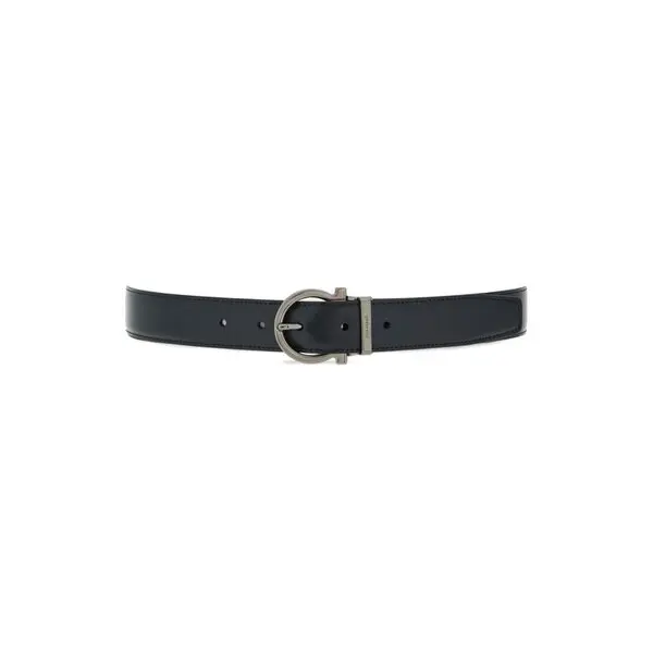 FERRAGAMO Gancini Buckled Reversible Belt - Black