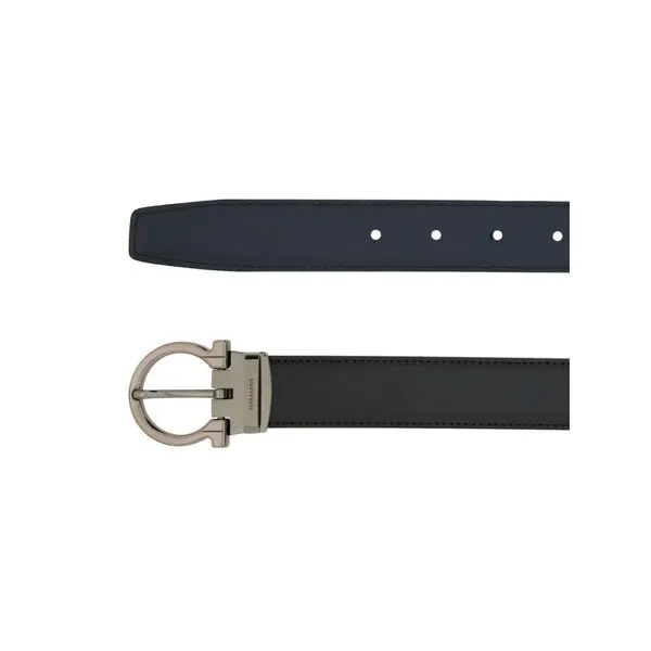 FERRAGAMO Gancini Buckled Reversible Belt - Black