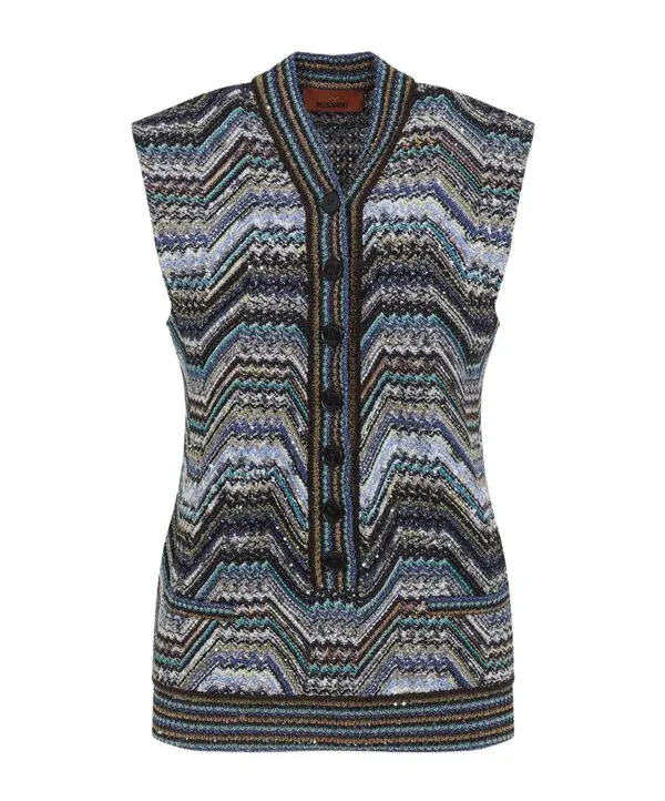 Missoni Zigzag Buttoned Knitted Jacket