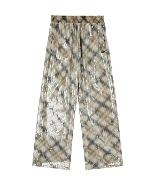 DIESEL® P-erqueen Sequinned Trousers - Beige/gray