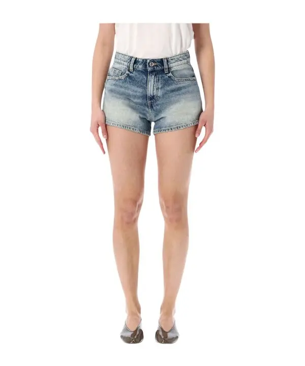 ICON DENIM LOS ANGELES Umi High Rise Denim Shorts - Smoke Blue