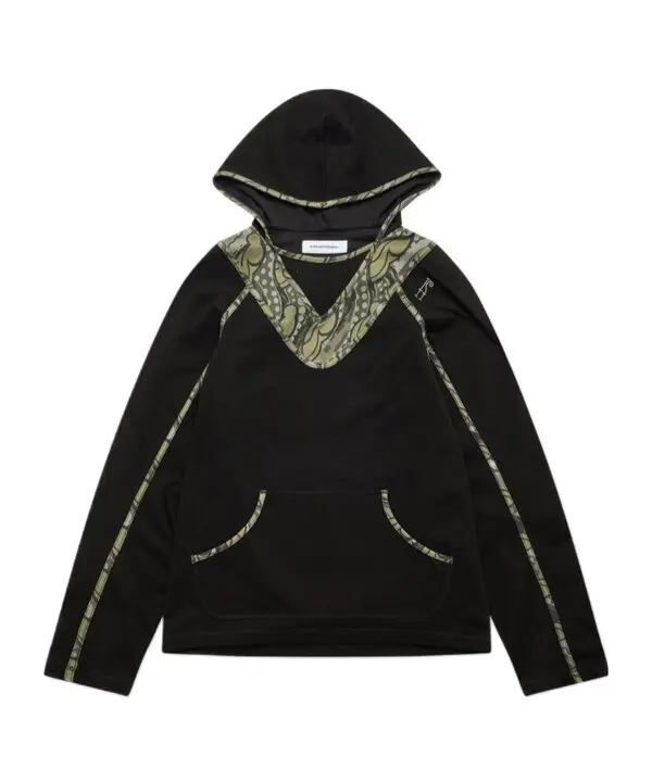 KIKO KOSTADINOV Pattern Trim Hoodie - Black/sage