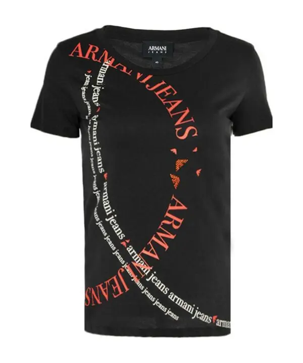 Emporio Armani Logo Printed T-shirt - Black
