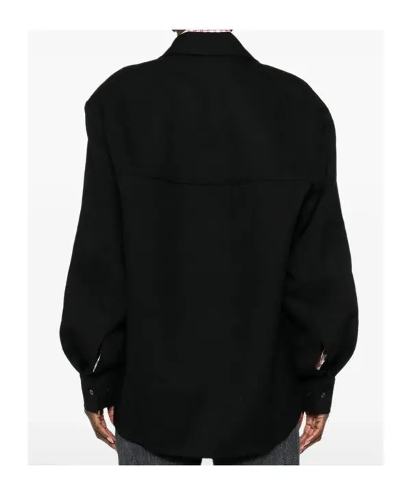 Séfr Collared Long-sleeved Shirt - Black