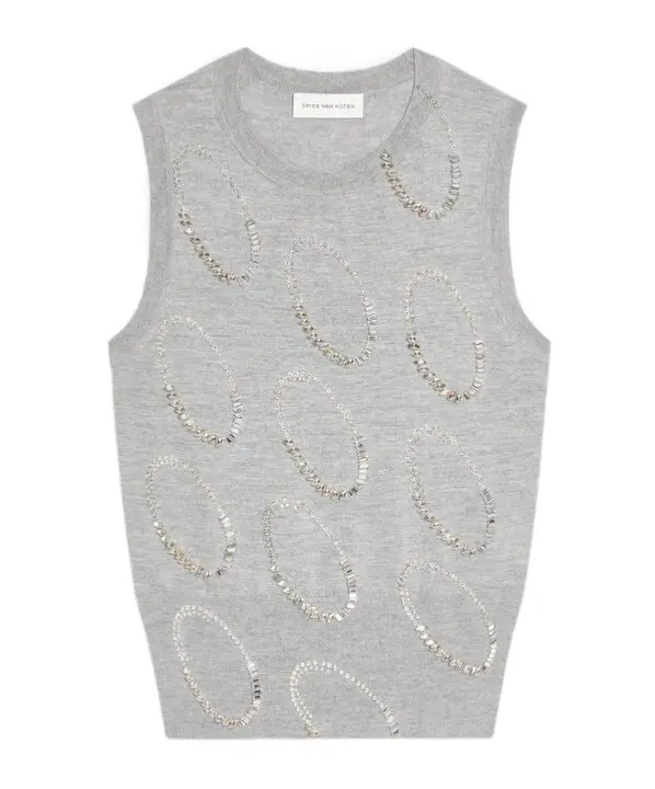 Dries Van Noten Embroidered Merino Wool Vest