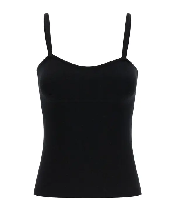 Max Mara Sweetheart Neckline Knit Top - Black