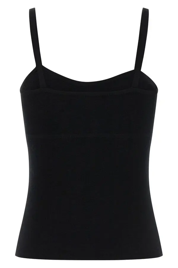 Max Mara Sweetheart Neckline Knit Top - Black