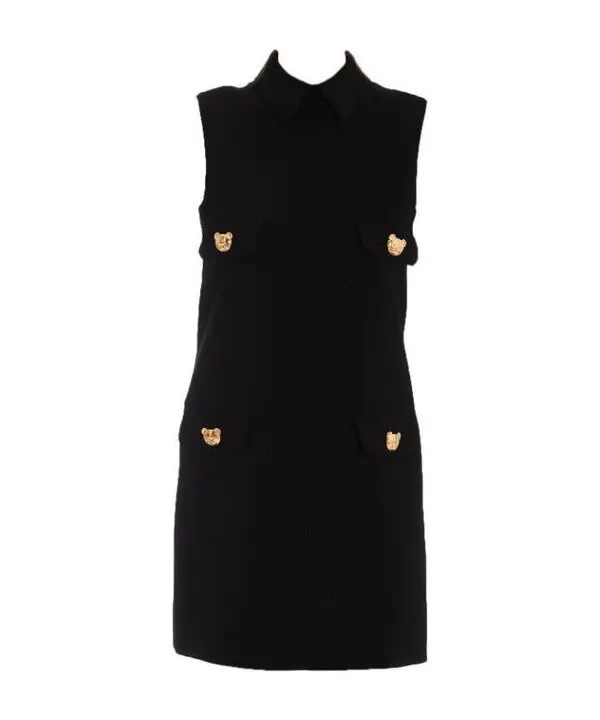 Moschino Sleeveless Collared Dress With Logo Detail