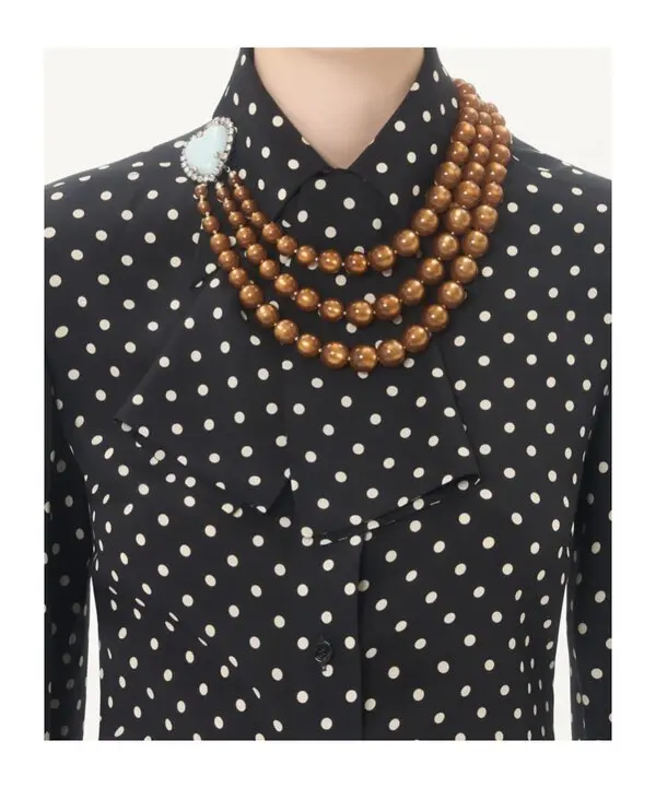 Valentino Garavani Polka Dot Printed Shirt With Scarf Detail
