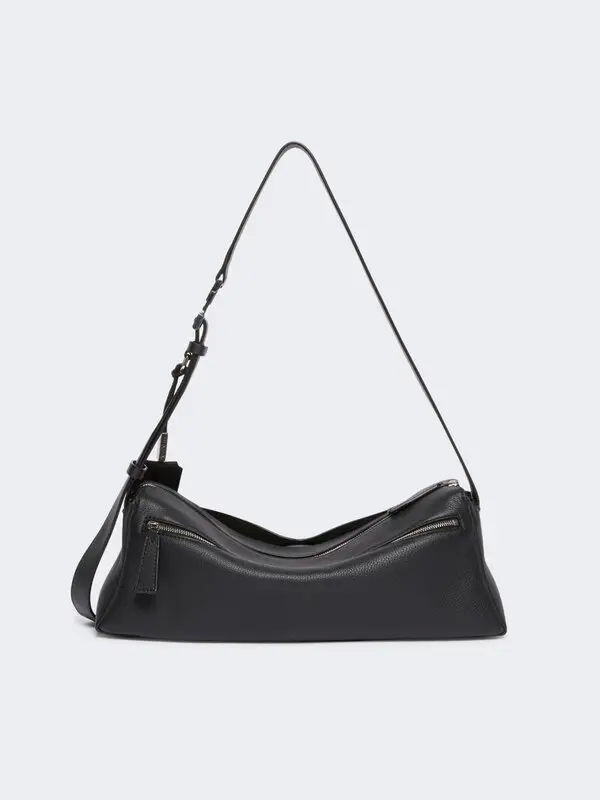 Max Mara Small Mxaskipper Leather Shoulder Bag - Black