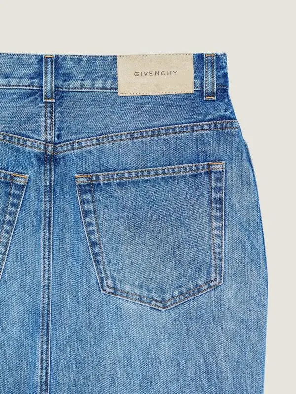 Givenchy Midi Skirt In Denim - Medium Blue