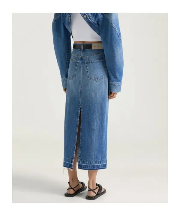 Givenchy Midi Skirt In Denim - Medium Blue