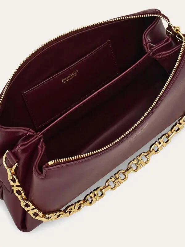 FERRAGAMO Gancini Chain Mini Shoulder Bag - Plum