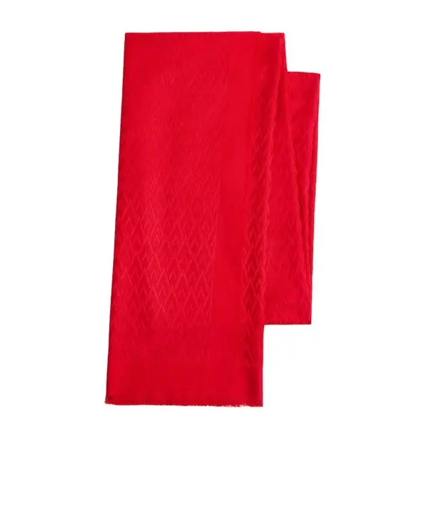 Valentino Garavani Toute La V Wool And Silk Scarf - Red