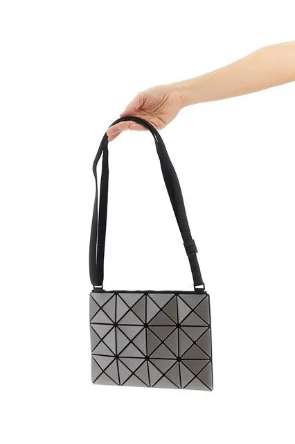 Issey Miyake Lucent Geometric Messenger Bag - Gray