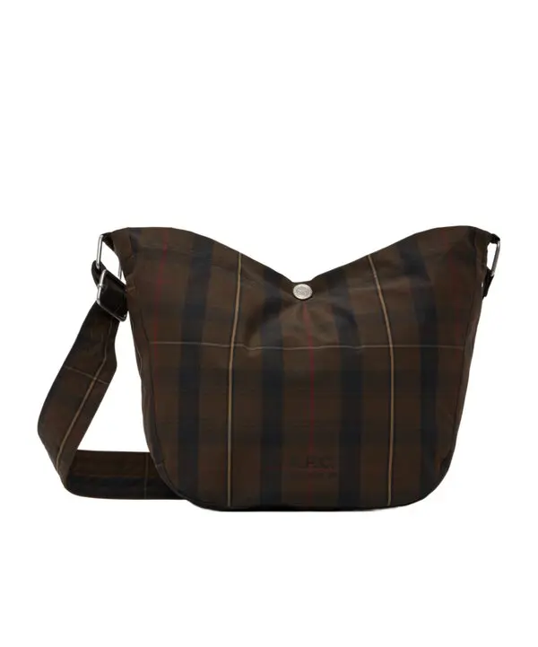 A.p.c. Journal Small Check Shoulder Bag - Black