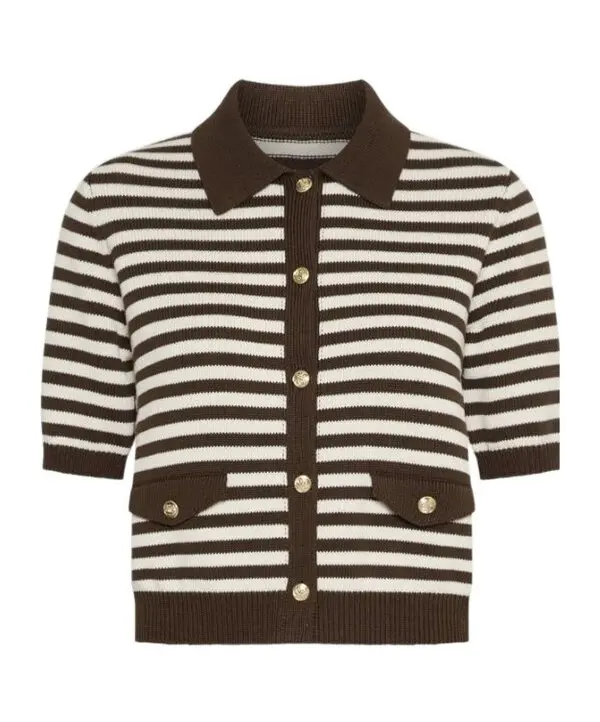 Marella Cotton And Silk Striped Cardigan