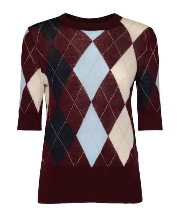 Khaite Anders Argyle Cashmere Blend Sweater - Brown