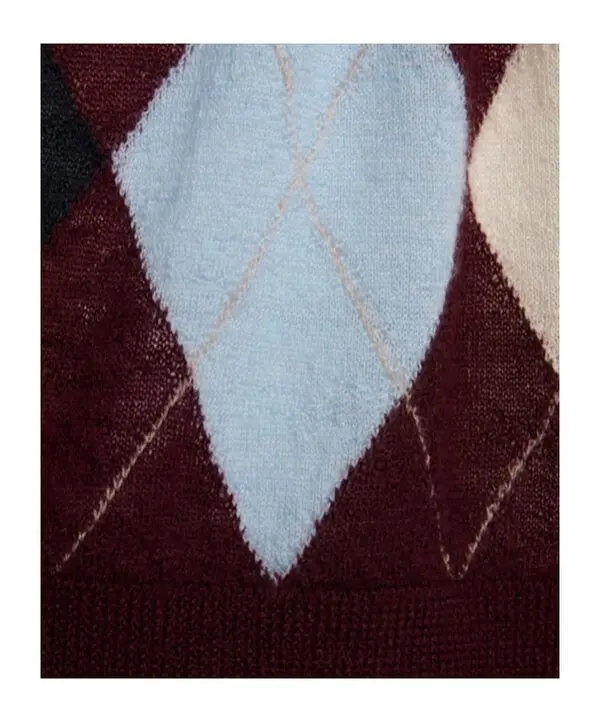 Khaite Anders Argyle Cashmere Blend Sweater - Brown