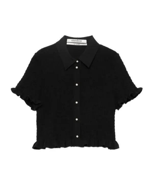 KIMHEKIM Short Sleeve Shirt With Lapel Collar