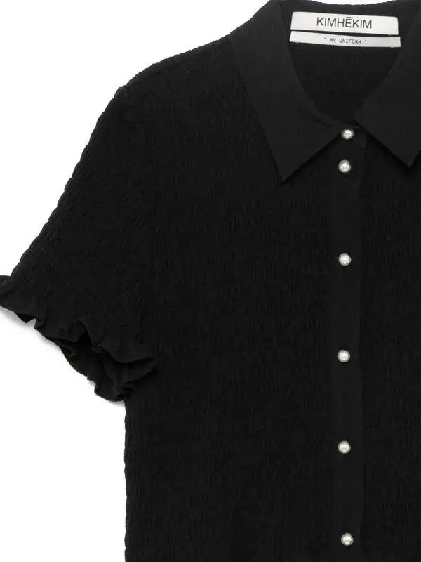 KIMHEKIM Short Sleeve Shirt With Lapel Collar