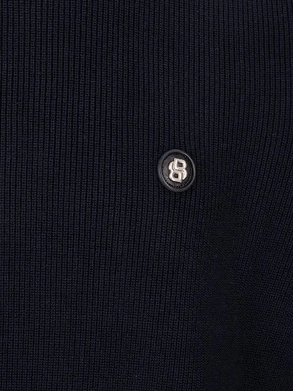 Hugo Boss Ribbed-knit Logo Plaque Sweater