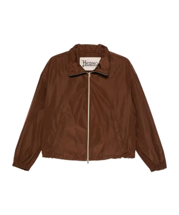 Herno Hooded Zip-up Jacket - Brown