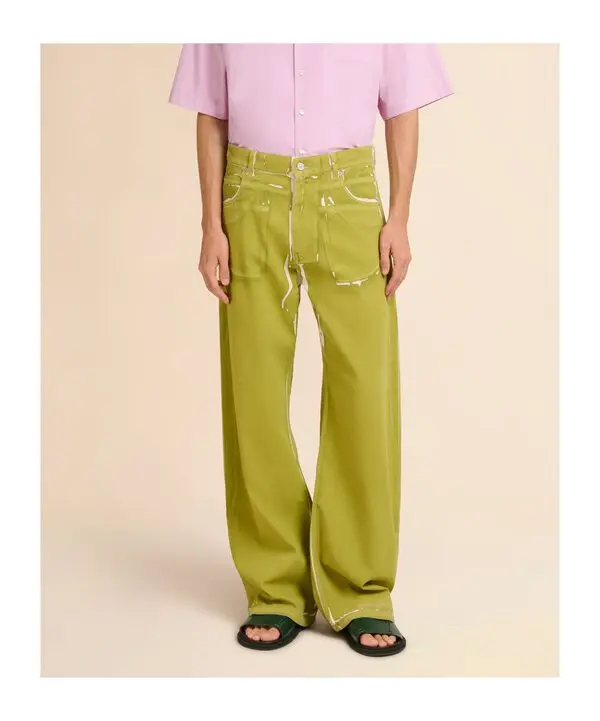 Marni Screen-printed Wide-leg Denim Trousers