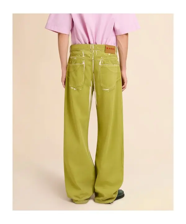 Marni Screen-printed Wide-leg Denim Trousers
