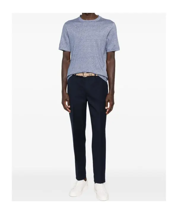 Brunello Cucinelli Melange Crewneck T-shirt - Blue