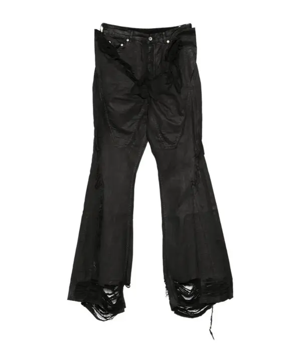Rick Owens Frayed Flared Jeans - Black